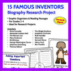 Inventors and Inventions Biography Report: Graphic Organizers, Reading