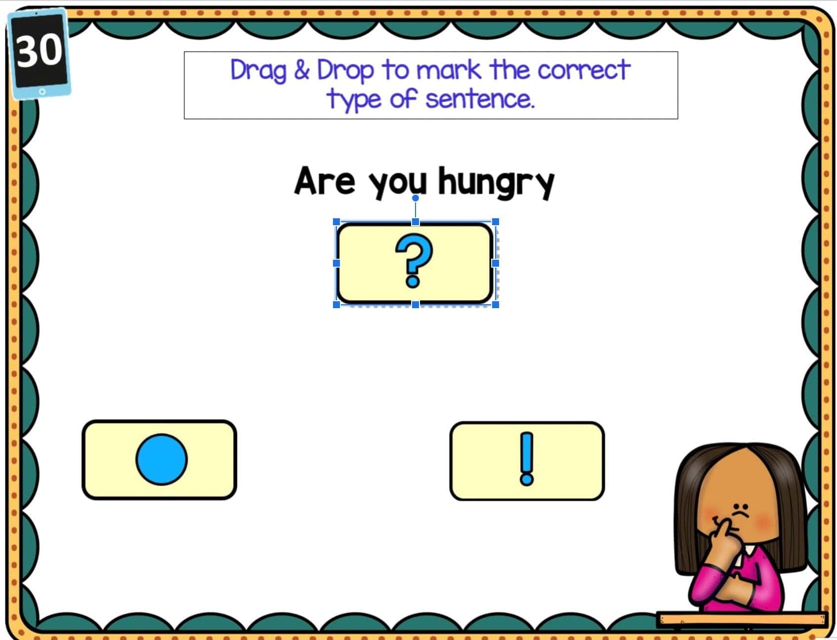 4 TYPES OF SENTENCES 1st Grade Grammar Practice Google Slides