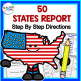 50 US State Report Research Project & Graphic Organizers for 2nd 3rd G