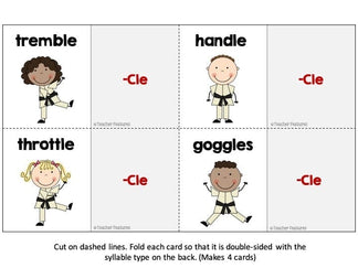 6 Syllable Types CVVC Cle VCCCV Syllable Division Rules and Games with