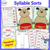 6 SYLLABLE TYPES DOG THEMED Word Sort Center