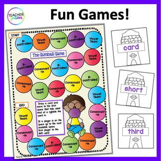 6 SYLLABLE TYPES GAMES & SORTS Printables Bundle