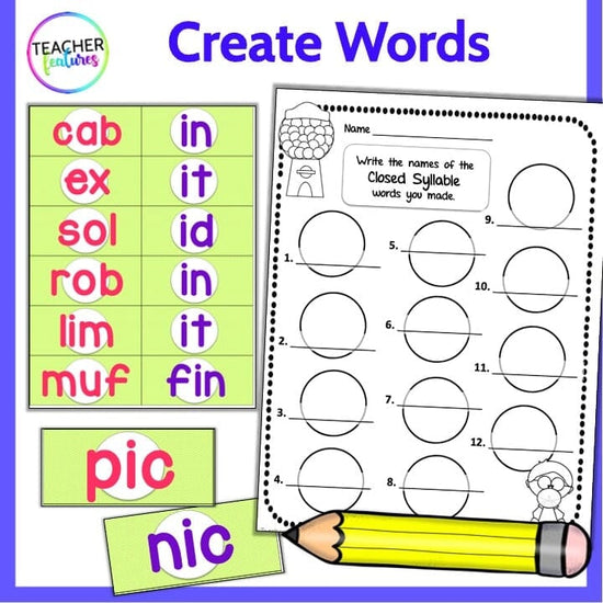 6 SYLLABLE TYPES GAMES & SORTS Printables Bundle