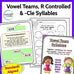 6 SYLLABLE TYPES GAMES & SORTS Printables Bundle
