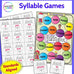 6 SYLLABLE TYPES GAMES & SORTS Printables Bundle