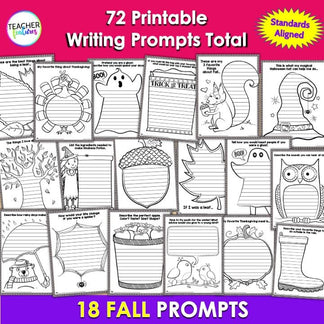 72 All Year Round Seasonal Writing Prompts & Center Activities