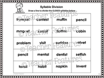 Decoding MULTISYLLABIC WORDS 6 Syllable Types SYLLABLE DIVISION Aligne