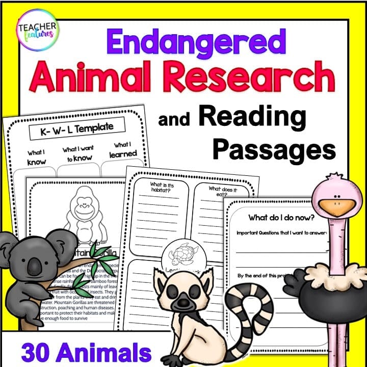 ANIMAL RESEARCH REPORT 1st & 2nd grade Writing Project with READING PA