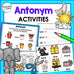 Antonym Matching Games & Vocabulary Activities for Literacy Centers