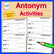 Antonym Matching Games & Vocabulary Activities for Literacy Centers