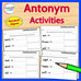 Antonym Matching Games & Vocabulary Activities for Literacy Centers