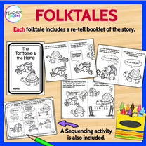 FOLKTALES FAIRY TALES & FABLES: Story Sequence & Retelling Events with