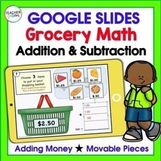 GROCERY STORE MATH Addition & Subtraction Regrouping ADDING MONEY Goog