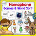 HOMOPHONES ACTIVITIES Center Games Word Sorts & Sentence Writing