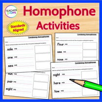 HOMOPHONES ACTIVITIES Center Games Word Sorts & Sentence Writing