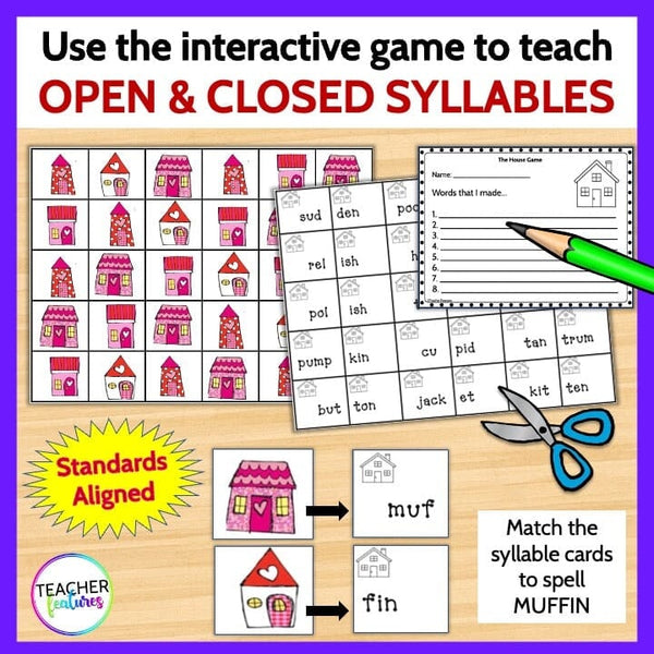 OPEN and CLOSED SYLLABLE TYPES Games & Activities (Part 1)