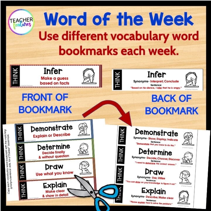 TEST PREP VOCABULARY Bookmarks & Activities VOCABULARY WORD WALL