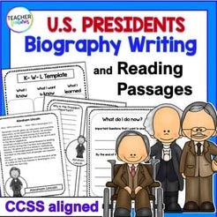 US Presidents Day- Biography Report Template Research Project & Readin